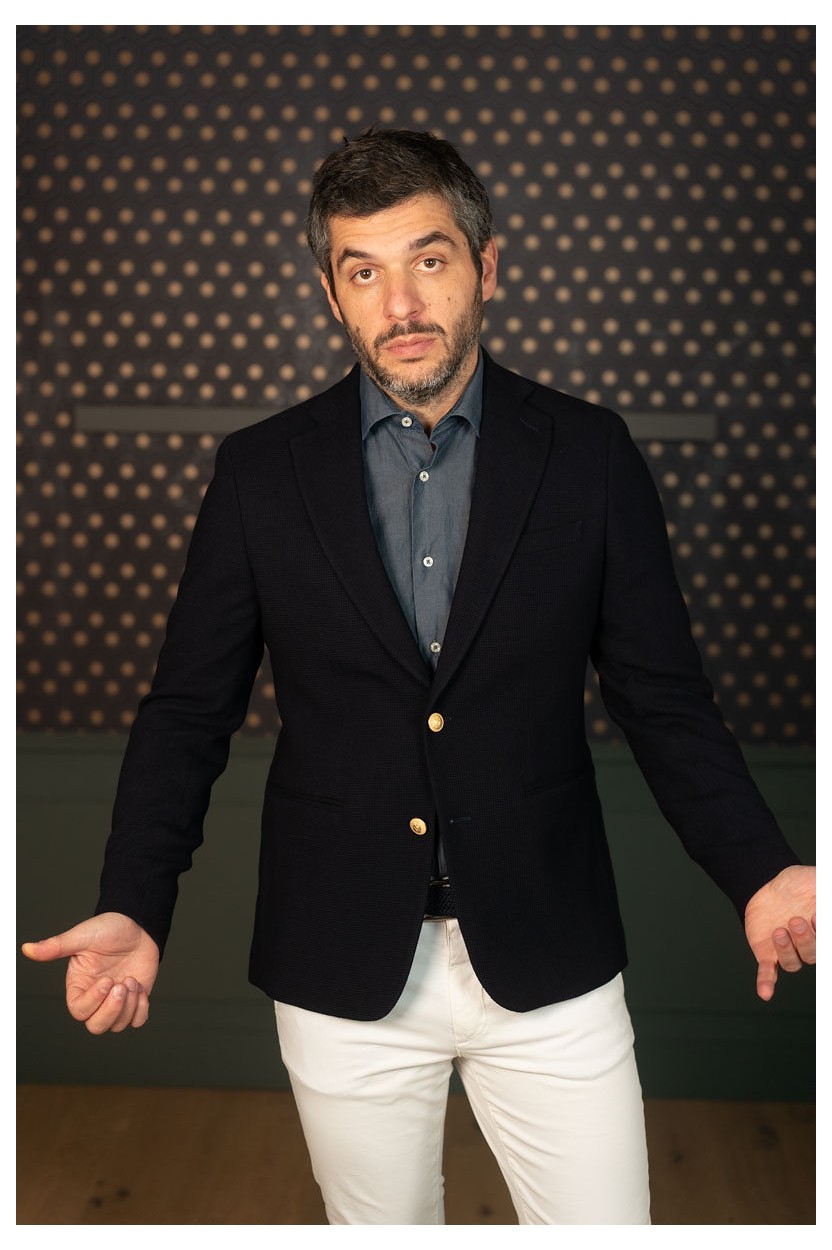 Veste Marine Boutons Dorés - Jordan Malka