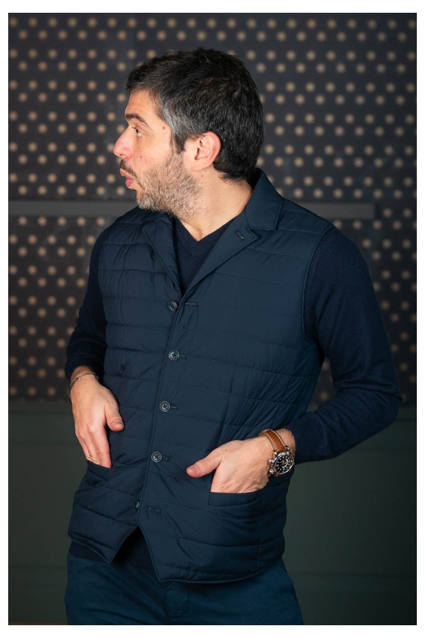 Gilet Matelassé Marine Sans Manches - Jordan Malka