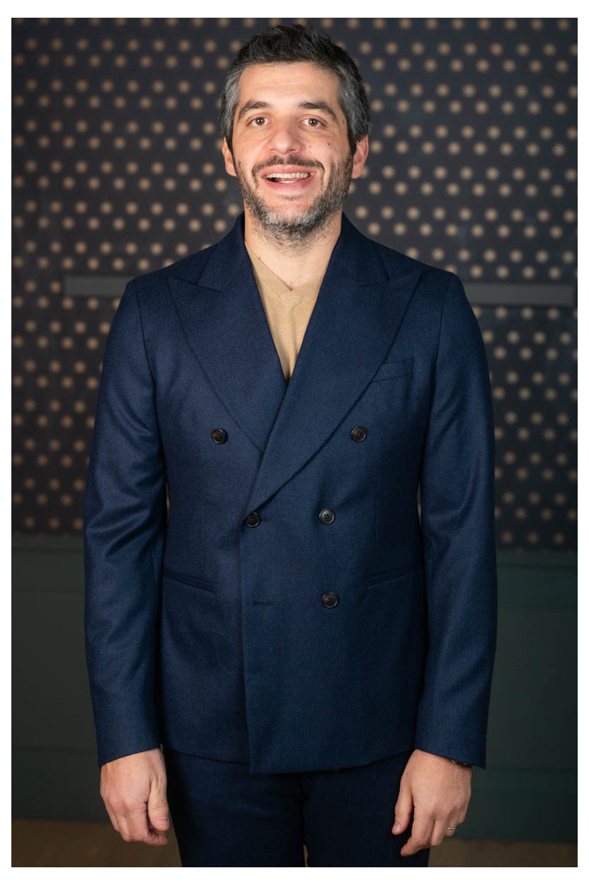 Costume Croisé Pied de Poule Noir/Marine - Jordan Malka