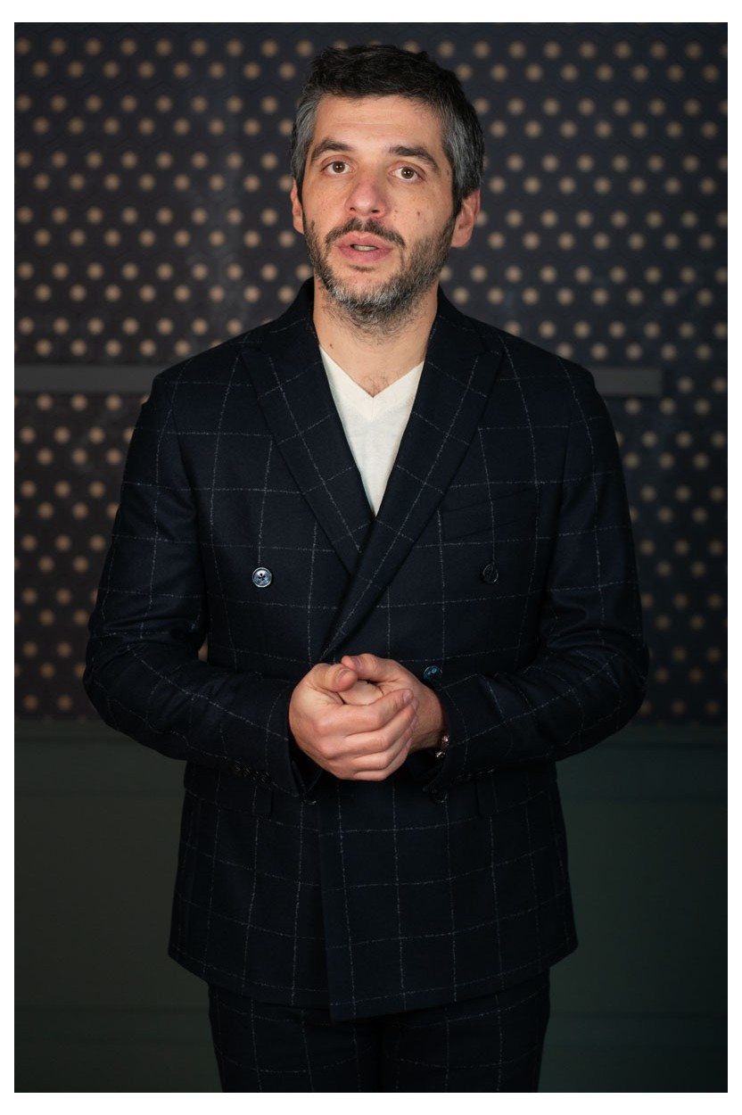 Costume Croisé Marine à Carreaux - Jordan Malka