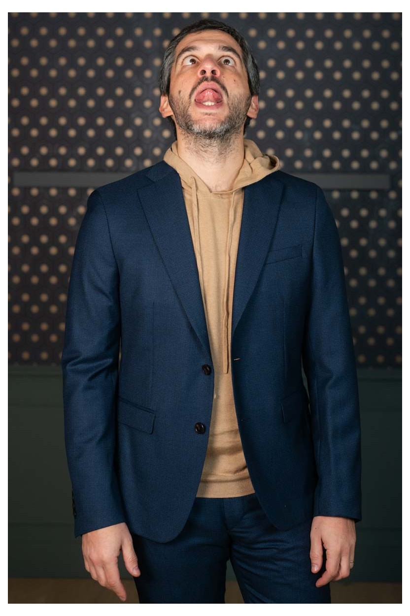 Costume Pied de Poule Bleu/Noir - Jordan Malka