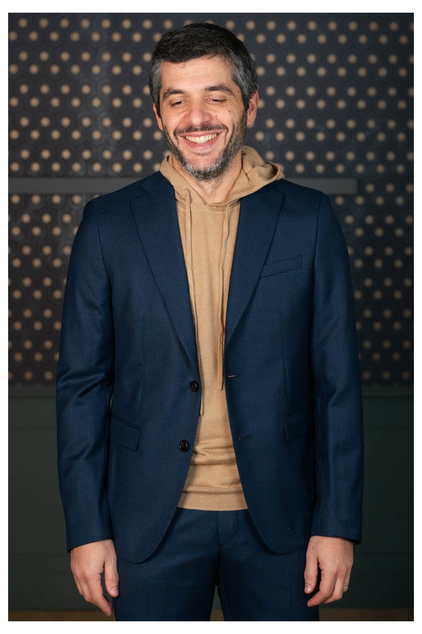 Costume Pied de Poule Bleu/Noir - Jordan Malka