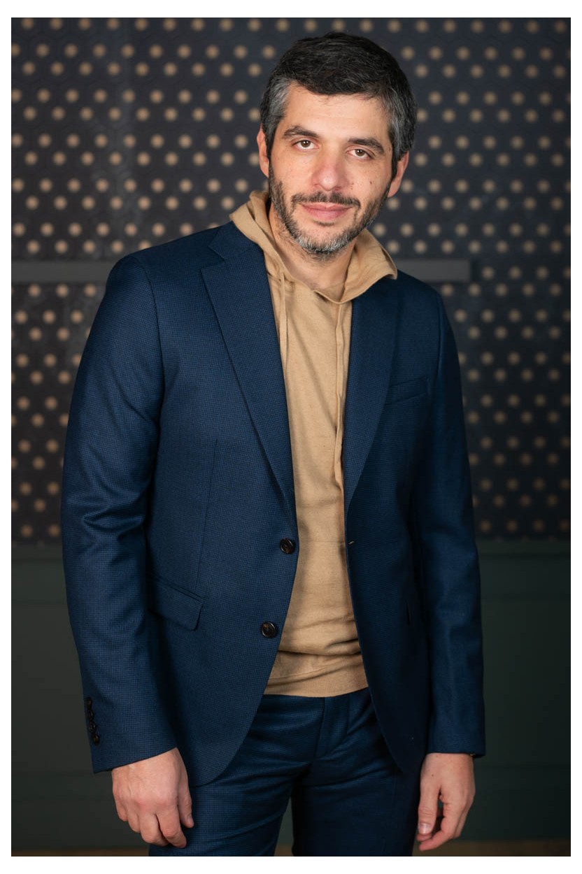 Costume Pied de Poule Bleu/Noir - Jordan Malka